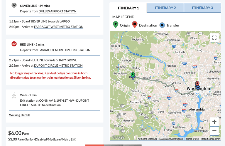 How to Use Metro between Dulles Airport and Washington, DC