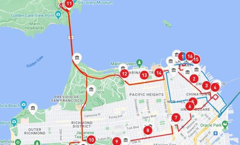 Hop-on Hop-off San Francisco Maps and Routes