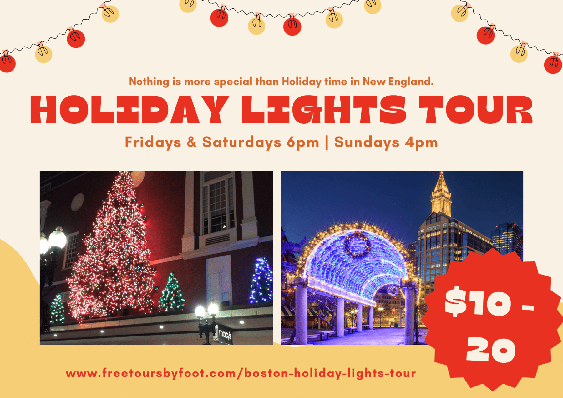 Boston Christmas Lights and Holiday Decorations Tour 2023